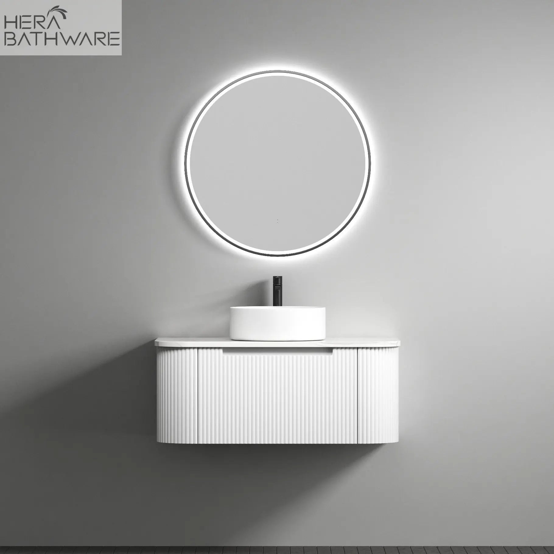 Curved Edge Wall Hung Vanities in Melbourne | Hera Bathware