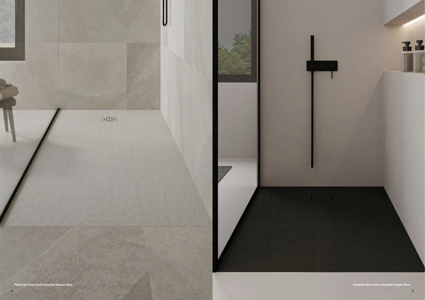 DOMUSTONE® Cemento Shower Base Concrete Finish (Made in Italy) | Domus ...