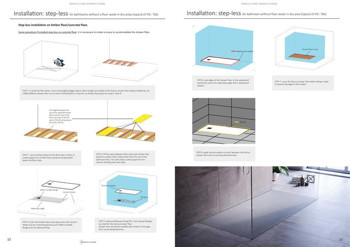DOMUSTONE® Cemento Shower Base Concrete Finish (Made in Italy) | Domus ...